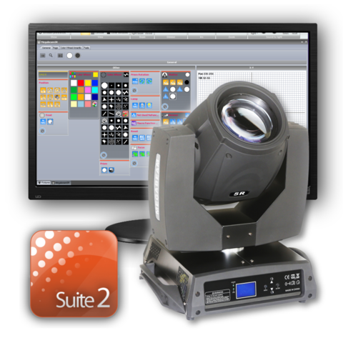 Librería de Sunlite Suite 2 P/ Cabezal 100w BEAM V1 de Gzbestlight ( 12CH )