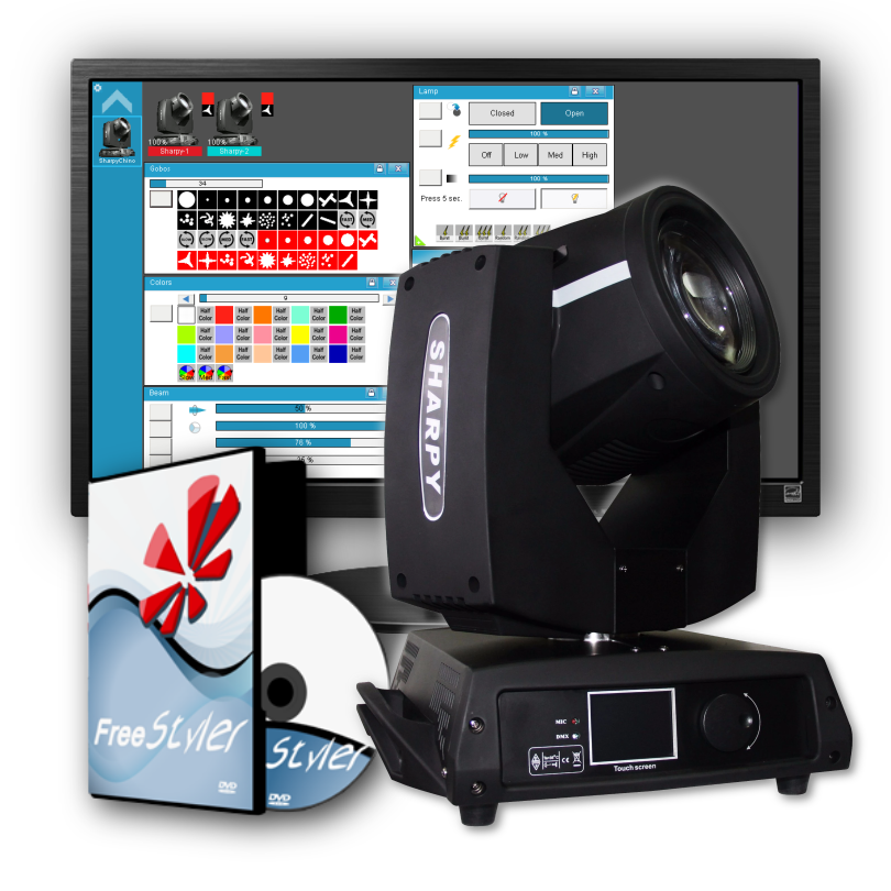 Fixtures de Freestyler P/ Sharpy V1 y V2 Chino (10 Pan, 12 Tilt)