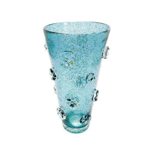 Vaso Murano Azul c relevos Maior Design Unico Luxo