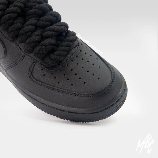 Nike Air Force 1 low Black Custom Laces