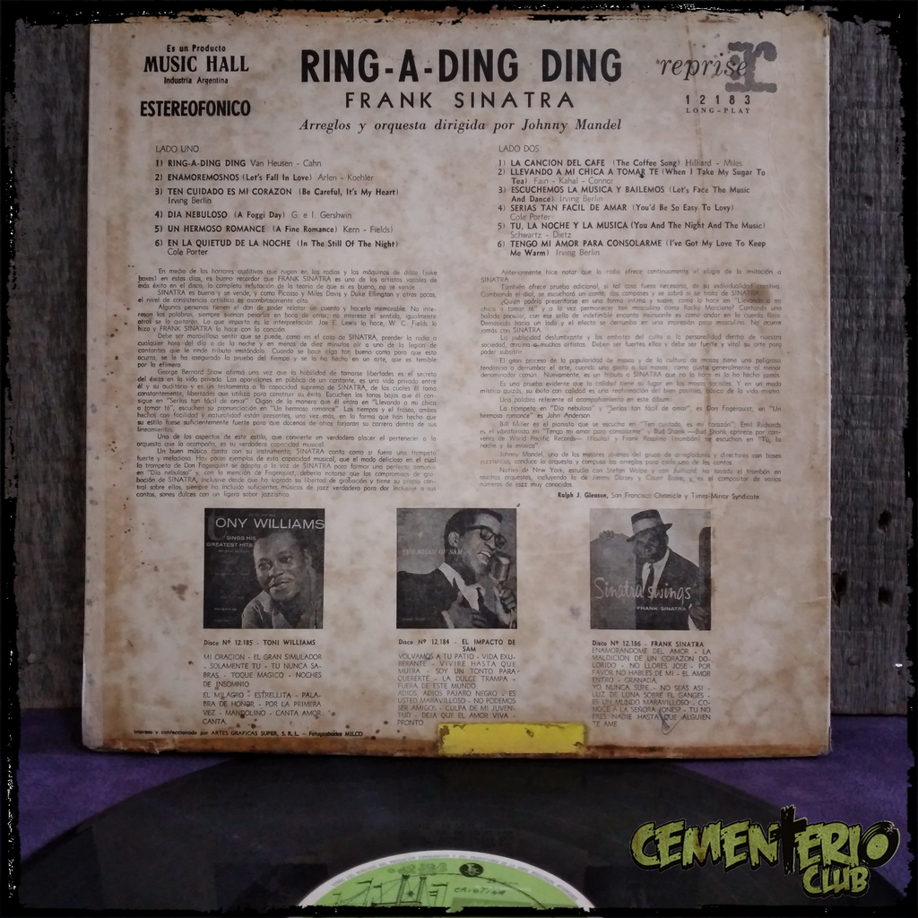 FRANK SINATRA - Ring A Ding Ding - Ed ARG Vinilo / LP
