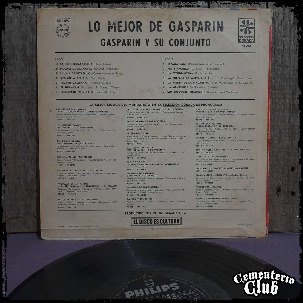 GASPARIN Y SU CONJUNTO - Lo Mejor De Gasparin - Ed ARG Vinilo / LP