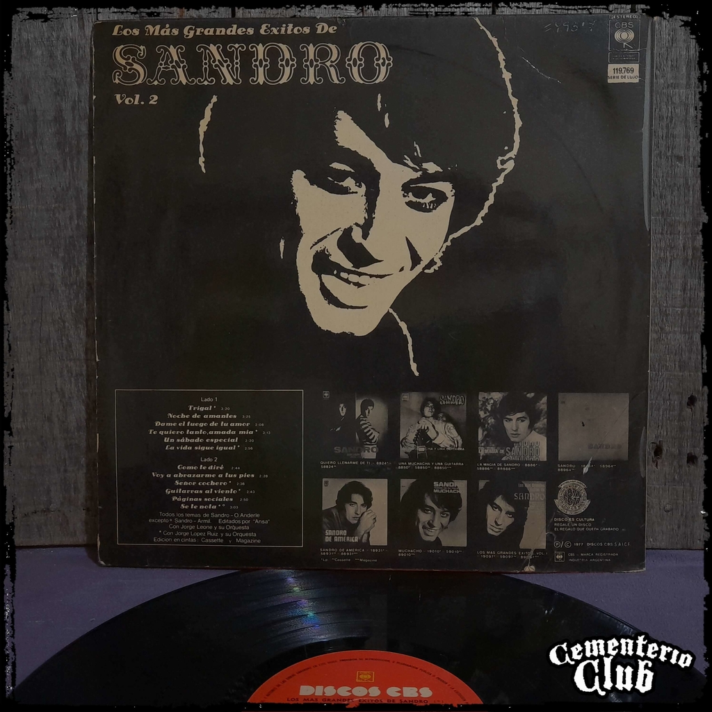SANDRO - Los Mas Grandes Exitos Vol 2 - Ed ARG 1977 Vinilo / LP