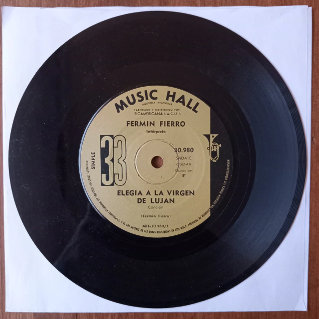 FERMIN FIERRO - Elegia A La Virgen De Lujan - Ed ARG Vinilo / Single