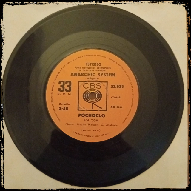 ANARCHIC SYSTEM - Pochoclo = Pop Corn - Ed ARG Vinilo / Single
