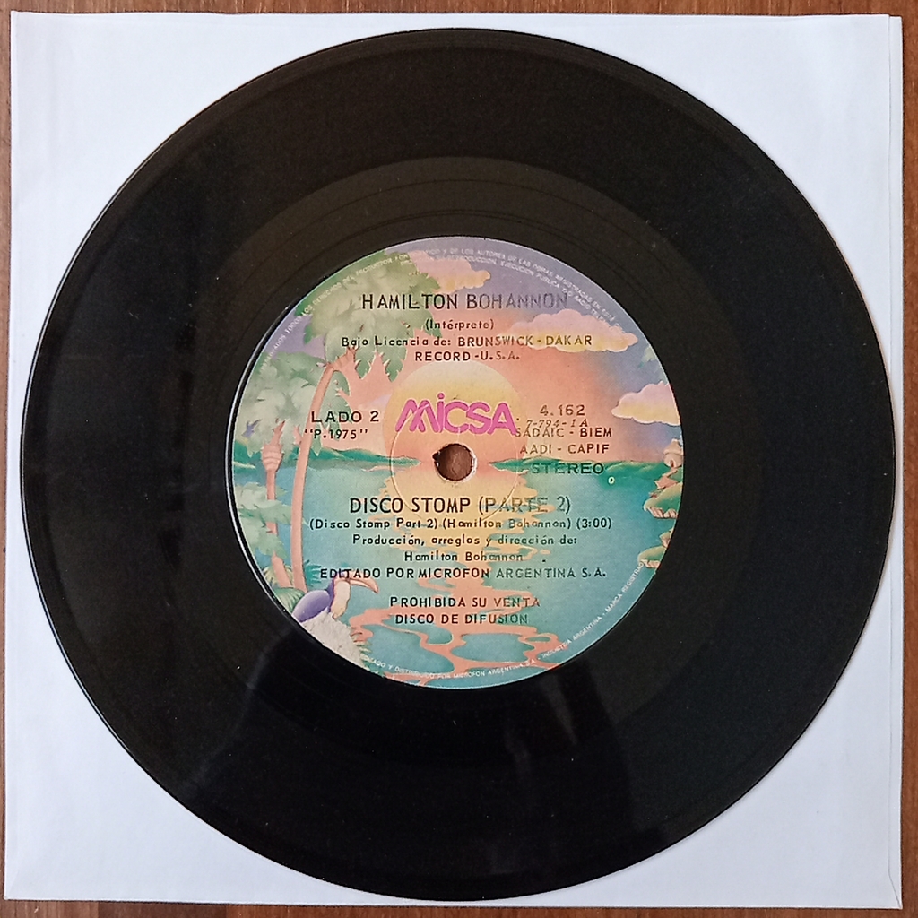 HAMILTON BOHANNON - Disco Stomp Parte 1 - Ed ARG 1975 Vinilo / Single