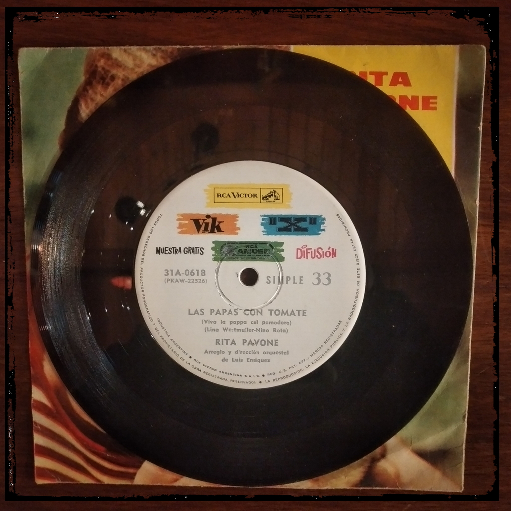 RITA PAVONE - Las Papas Con Tomate - Ed ARG 1966 Vinilo / Single