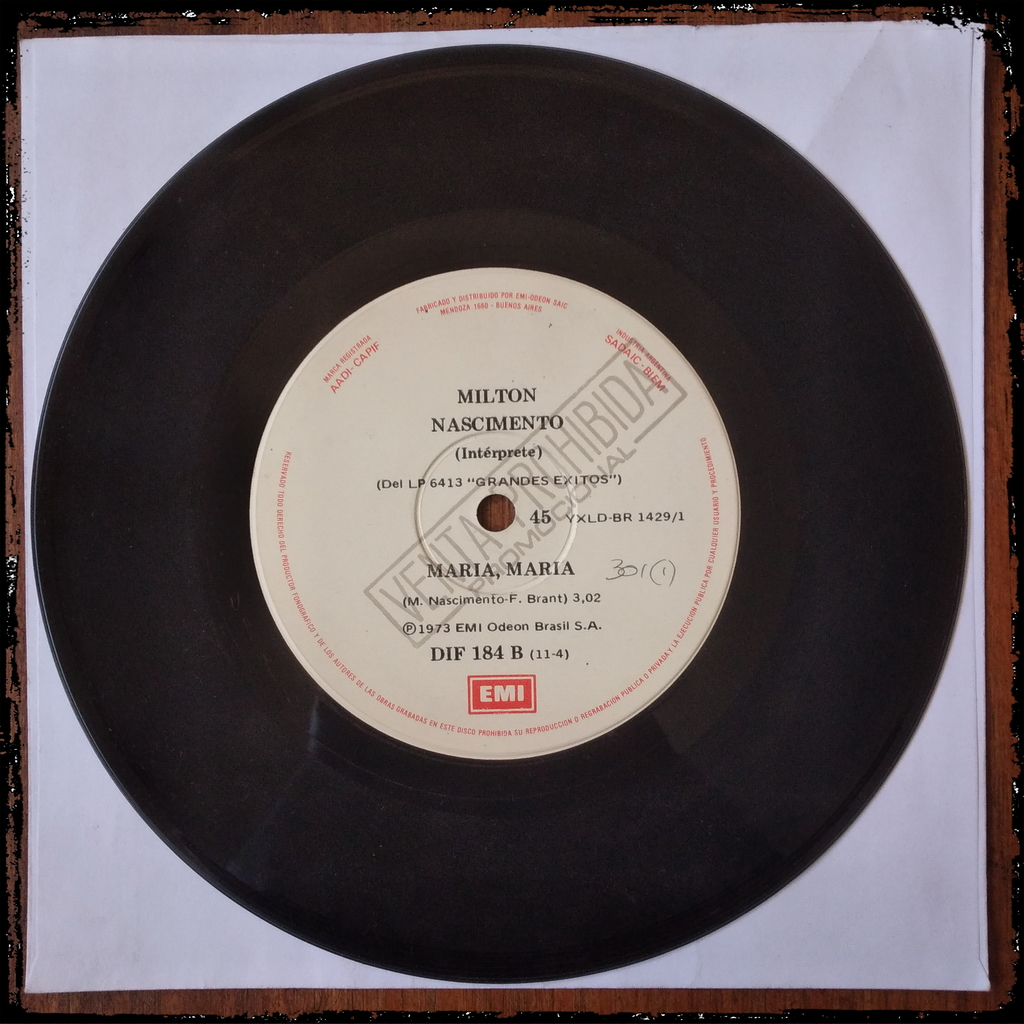 MILTON NASCIMENTO - Maria Maria - Ed ARG 1973 Vinilo / Single