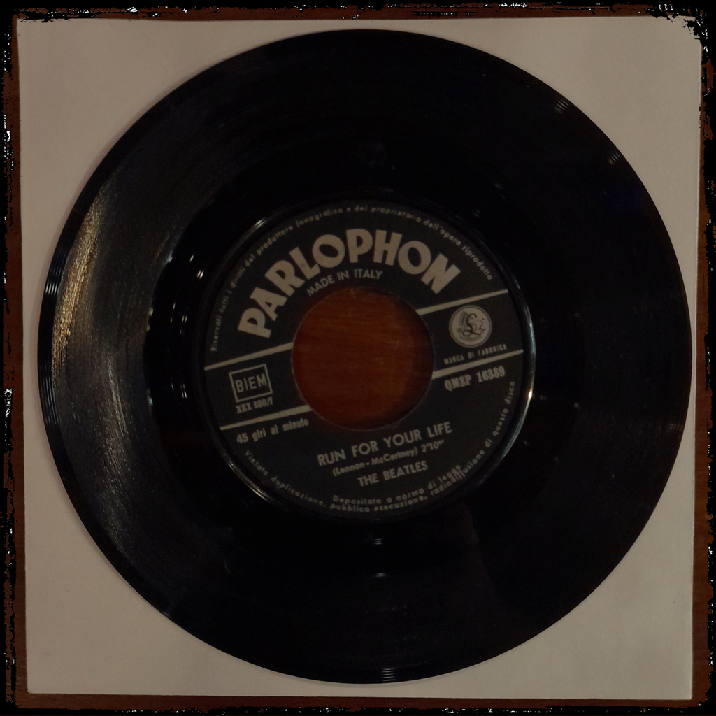 THE BEATLES - Run For Your Life - Ed ITA 1966 Vinilo / Single