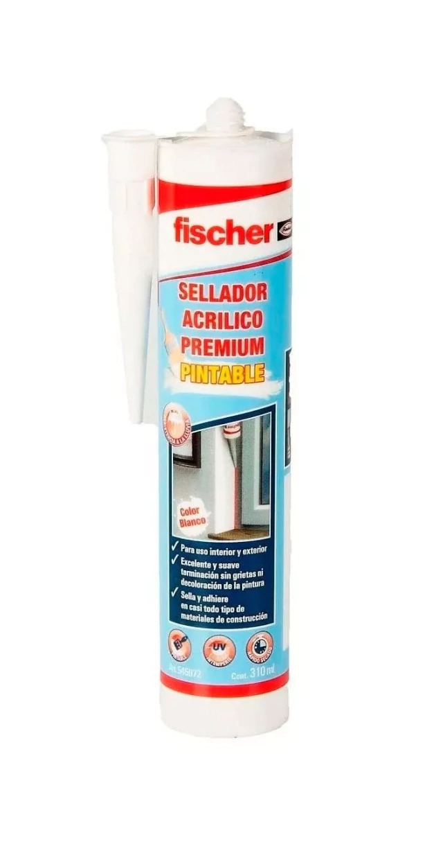 Silicona Sellador Acrílico Pintable 310 ml Fischer