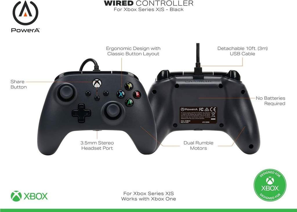 PowerA Wired Controller for Xbox Series X|S - Black