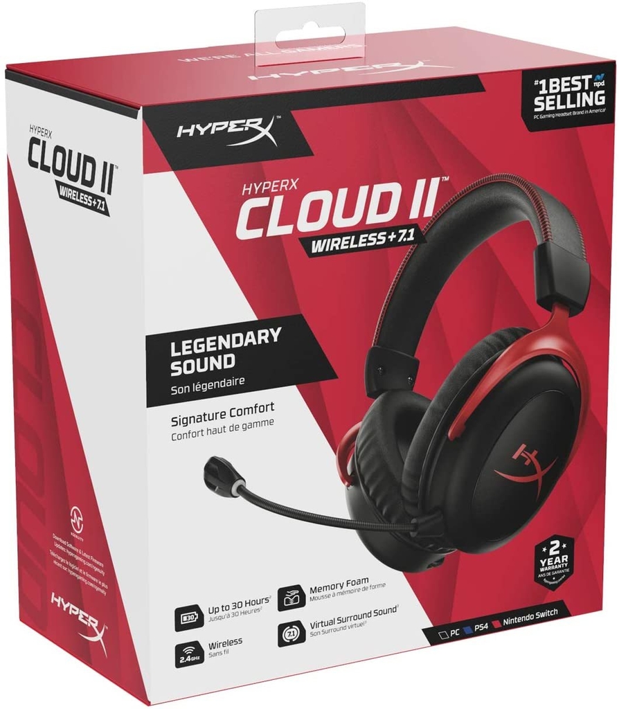 HyperX Cloud II Wireless Audífonos Inalámbricos Para Videojuegos