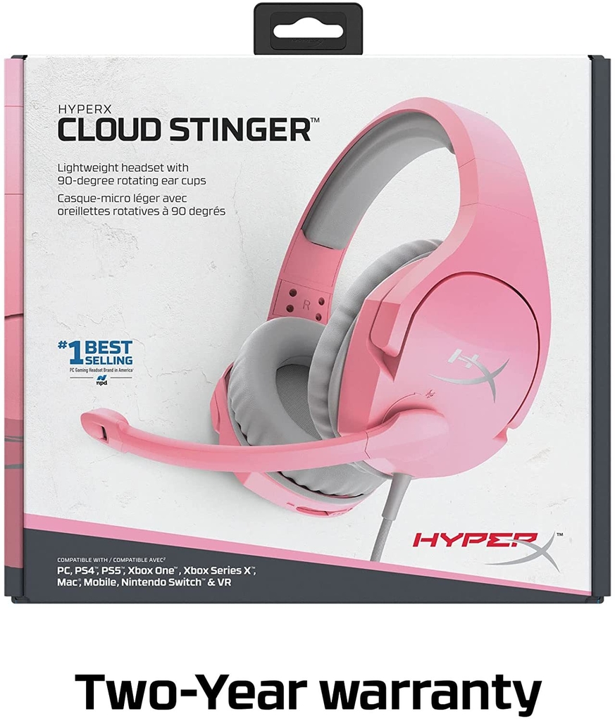 HyperX Cloud Stinger Pink Audífonos para Videjuegos Rosa