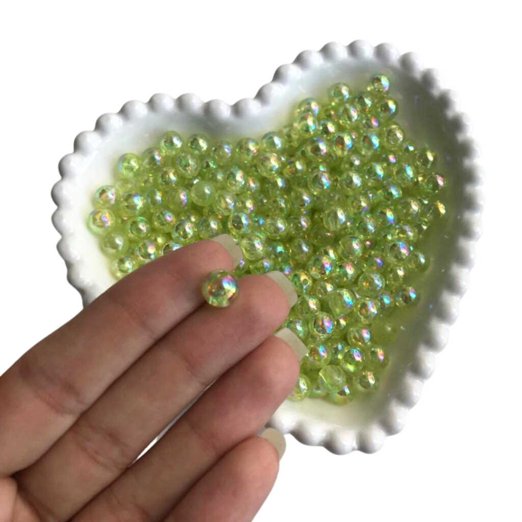 PÉROLA IRISADA COR VERDE (8MM) - 20 GRAMAS