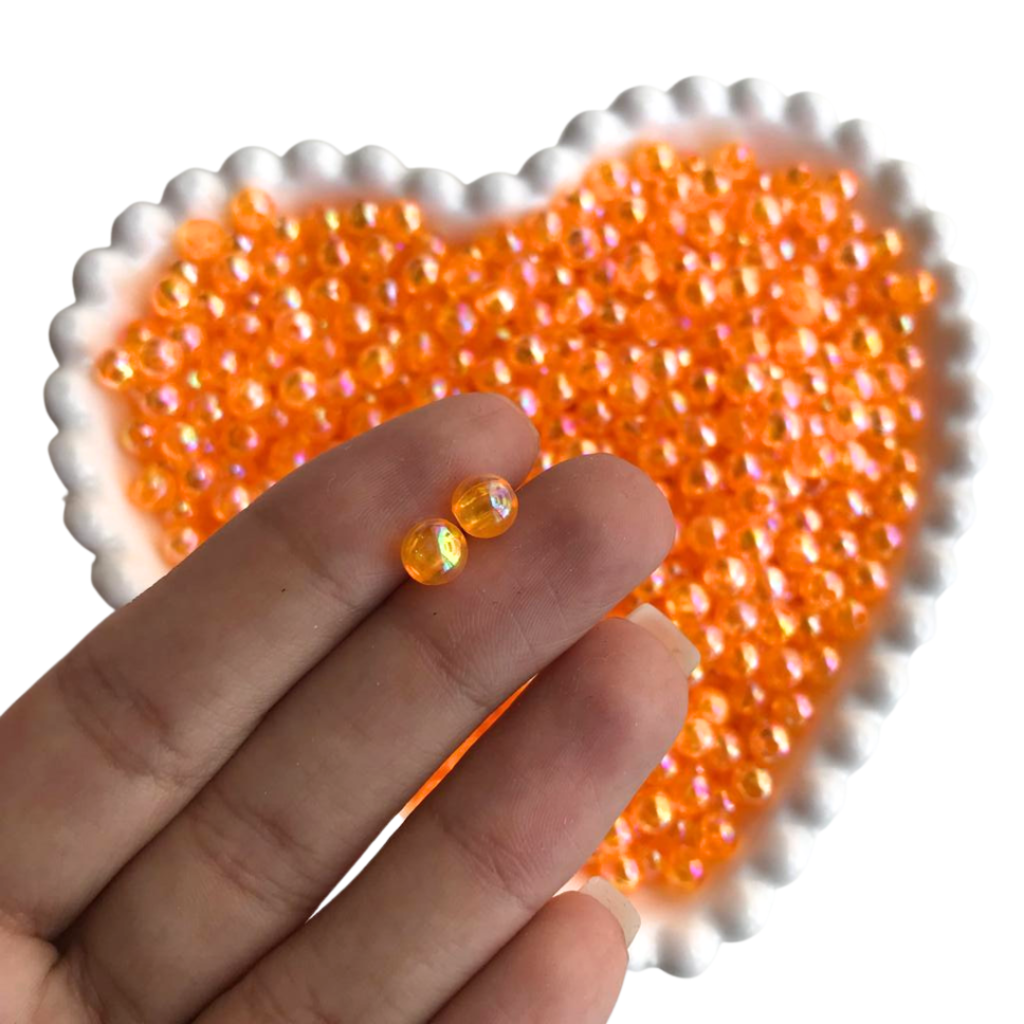 PÉROLA IRISADA COR LARANJA (6MM) - 20 GRAMAS