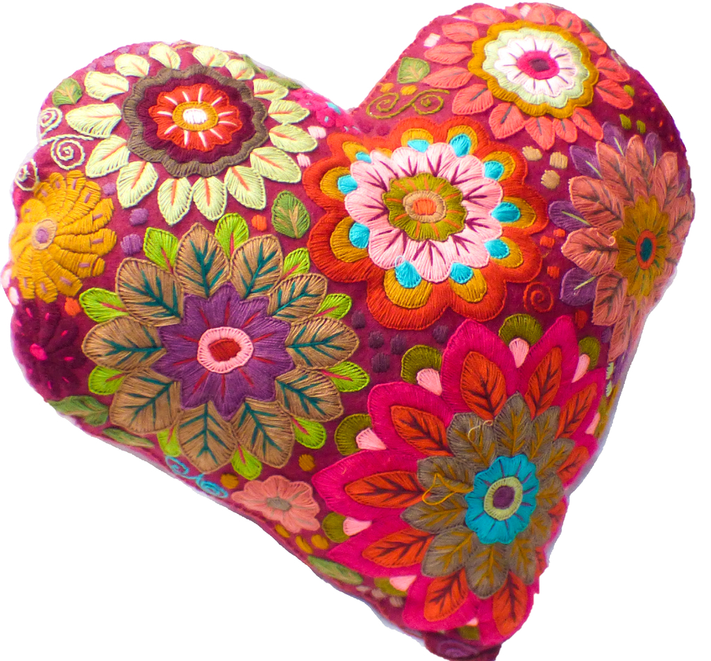 Cojín de Corazón Gigante Bordado a mano