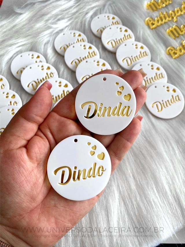 APLIQUE CHAVEIRO DINDO OU DINDA COM 5CM