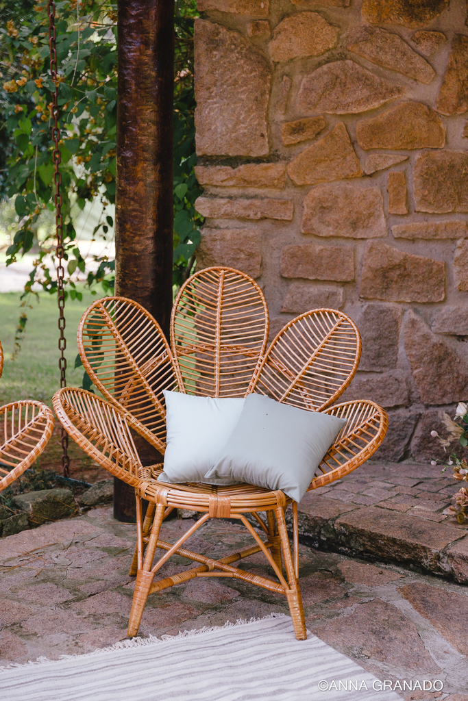 Cadeira flor em vime