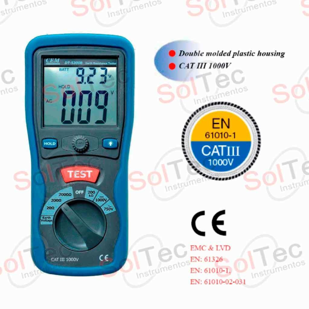 Telurimetro - Medidor de Resistencia a Tierra | DT-5300B | CEM
