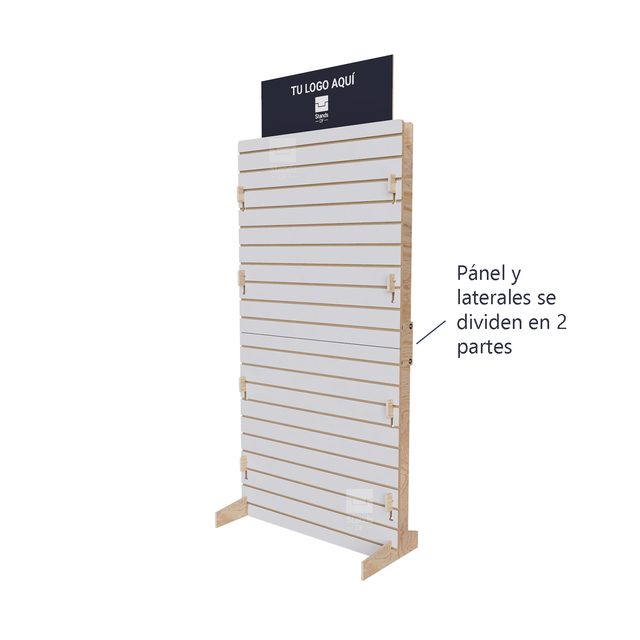 Exhibidor desarmable de panel ranurado, exhibipanel