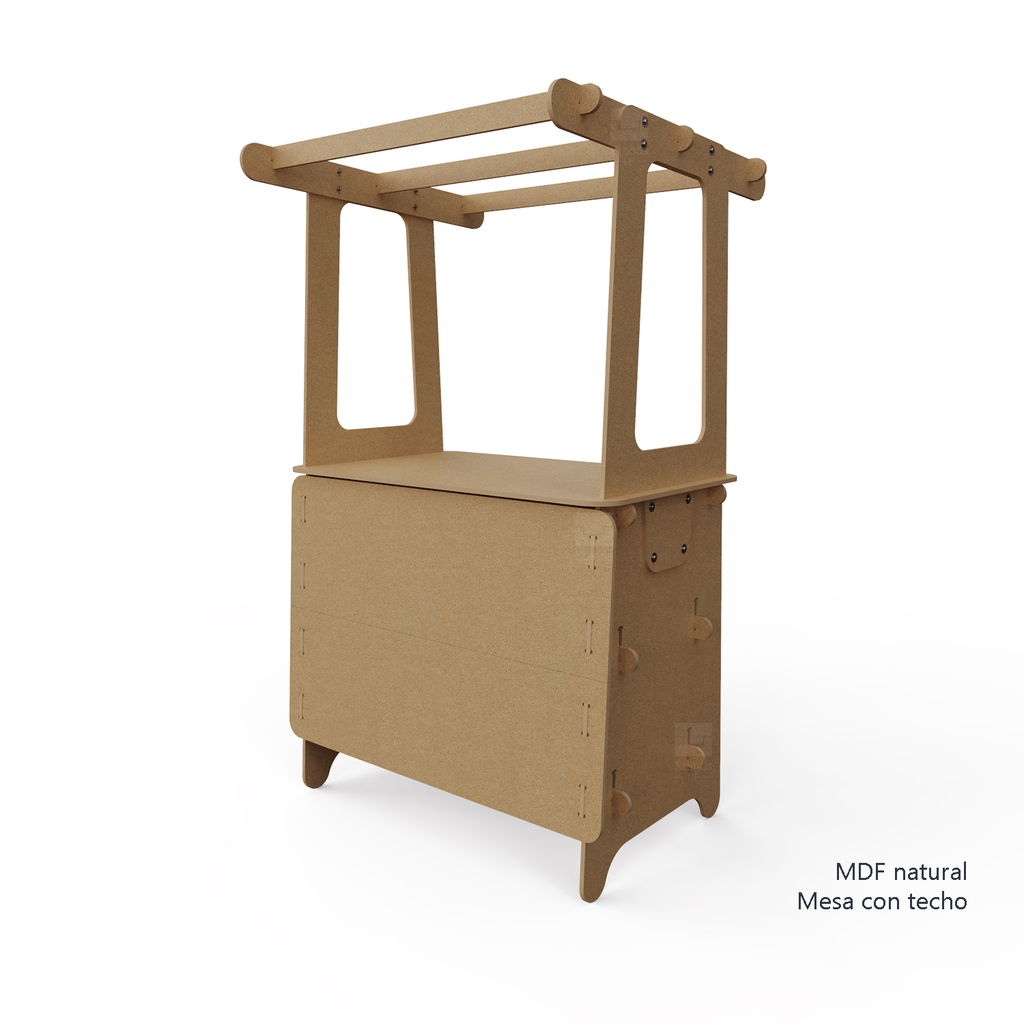Mesa alta armable de madera kiosko