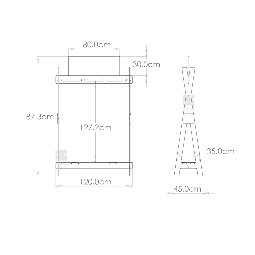 Exhibidor para ropa colgador X - Comprar en StandsDF