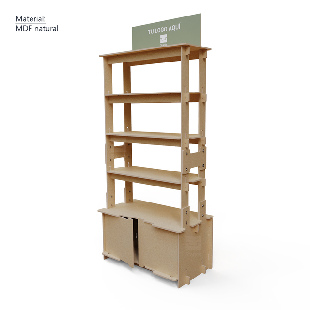 Stand exhibidor de madera armable Mexico para productos