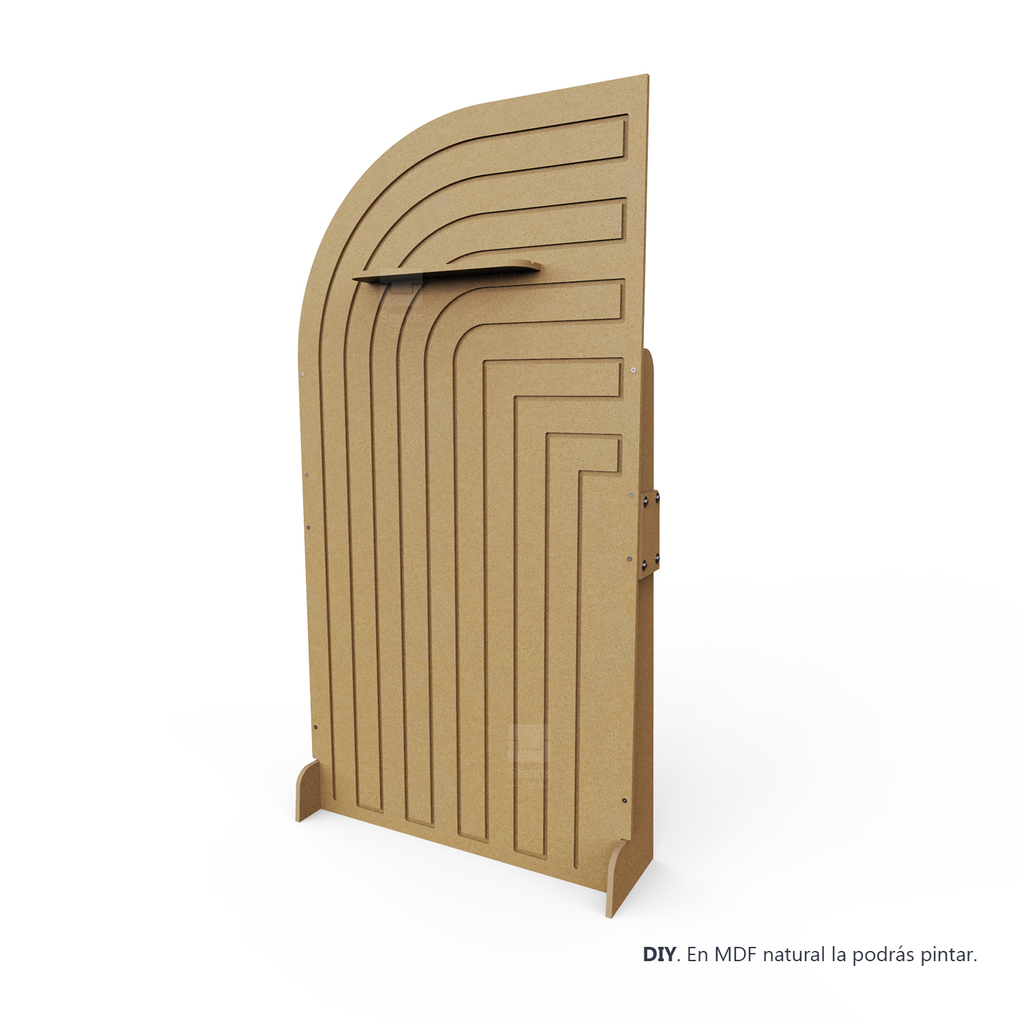 Exhibidores de madera armables y portátiles