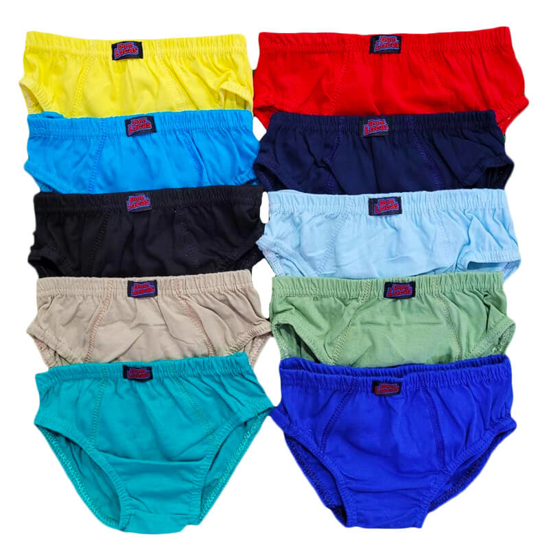 Kit 10 cuecas lisas infantil