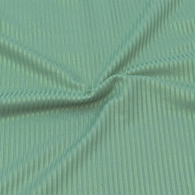 RIB CON FOIL BRILLOSO VERDE CLARO - Crisa Telas