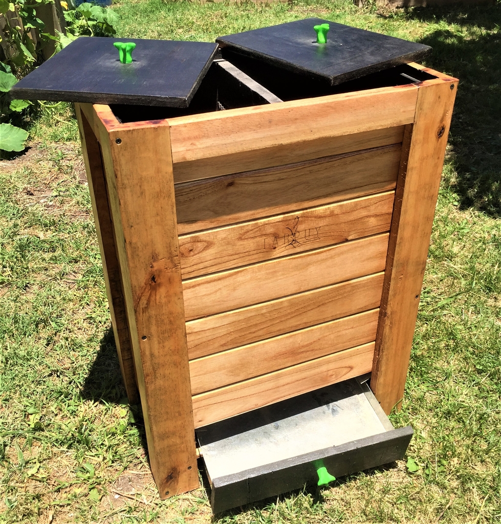 Compostera de madera para 4 personas tarpuy apta uso exterior