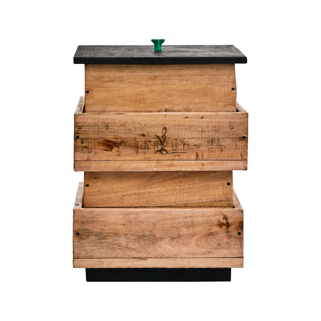 Compostera de madera de 70 litros para uso familiar