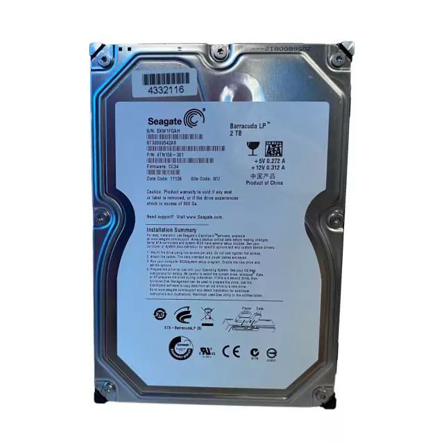 Disco Rígido Interno Hd 2tb Seagate Barracuda St32000542as Sata 3.5
