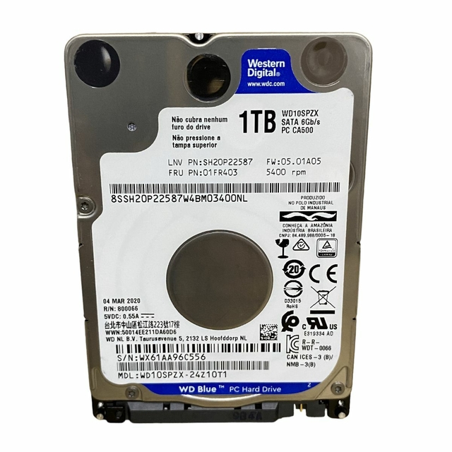 Disco Rígido Interno Western Digital Wd10spzx 1tb Blue Not.