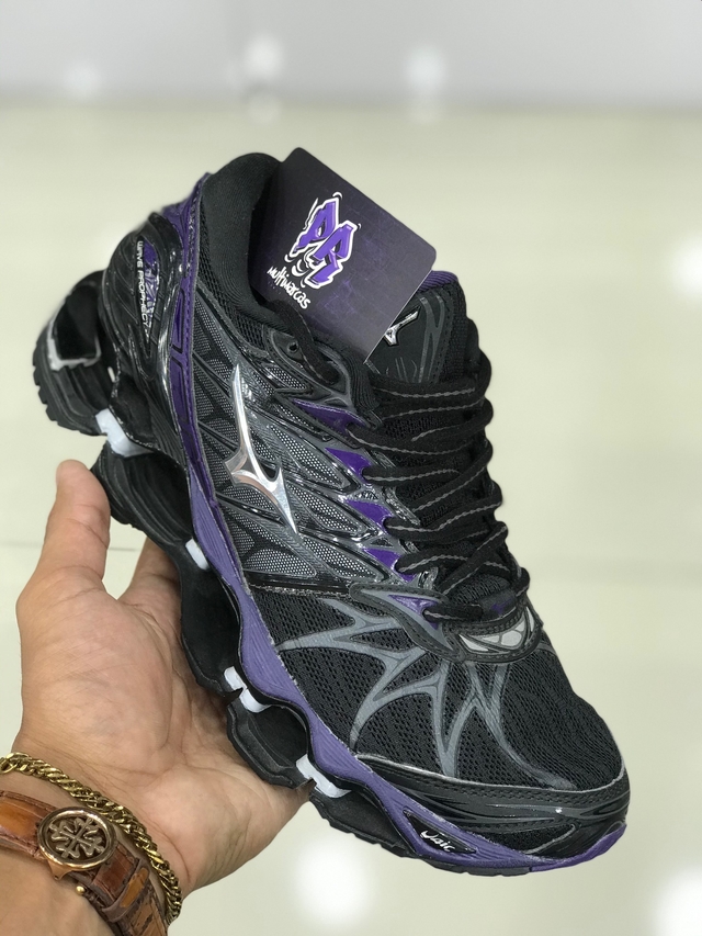 mizuno wave pro 7 preto e roxo - PR multimarcas