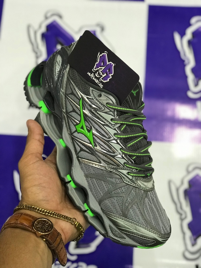mizuno wave pro 7 cinza e verde - PR multimarcas