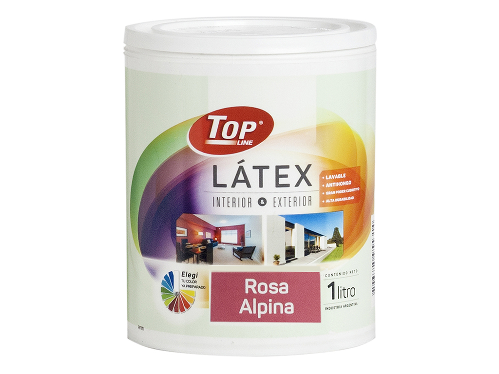 Látex Lavable Interior & Exterior de Colores TOPLINE por 1 litro
