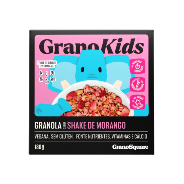 Granola Granokids Shake de Morango - 180g | GranoSquare