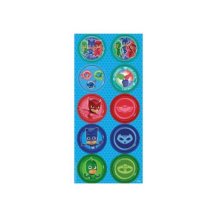 Adesivo Redondo para Festa PJ Masks - 30 unidades