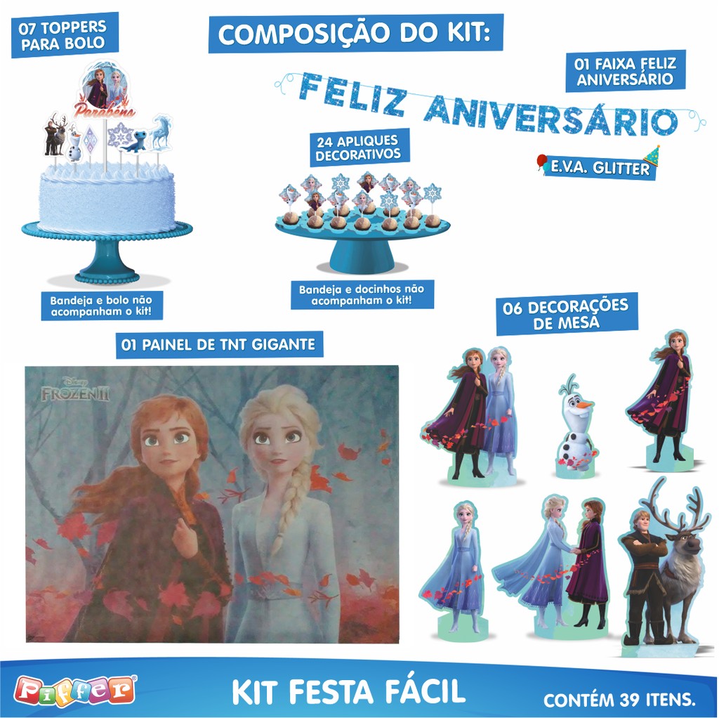 Kit Festa Fácil FROZEN 2 - Piffer Festas - Inspire sua Festa Loja