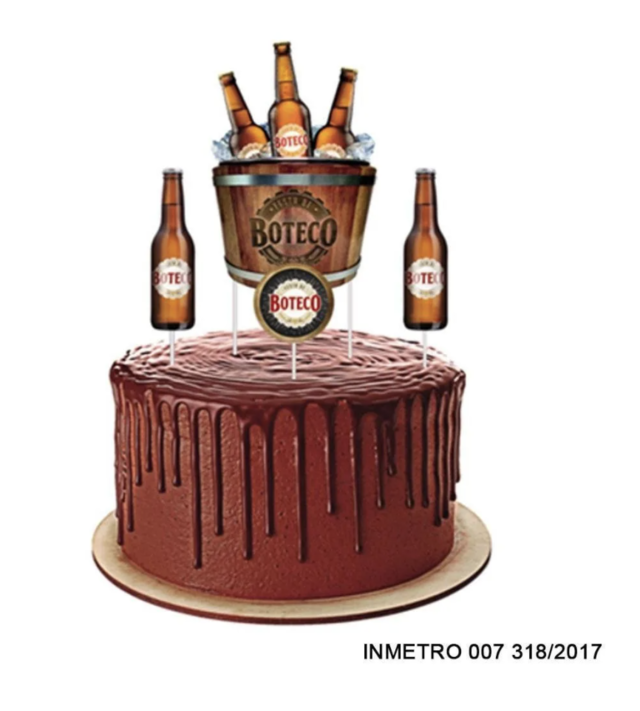 Topo para bolo Festa Boteco - 4 Unidades