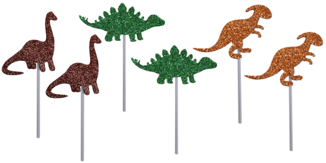 Topper Decorativo Dinossauro EVA Glitter 10 cm 6 Uni Vivarte - Inspire