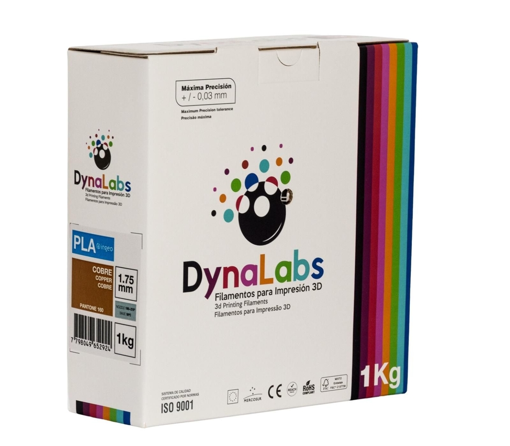 Filamento PLA Cobre DynaLabs 1.75mm 1Kg - dynalabs