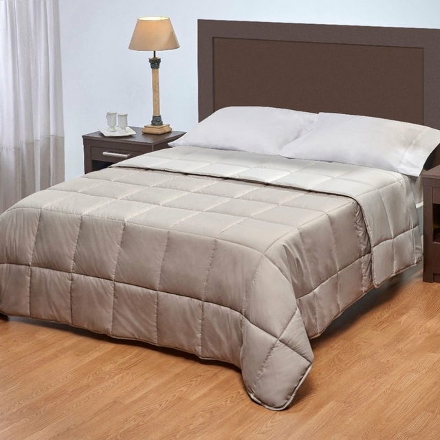 Acolchado Plumon Simil Duvet - Vison Claro / Vison Oscuro