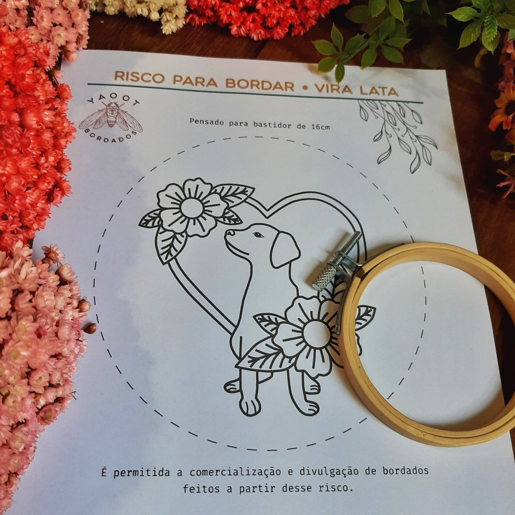 vira lata - risco para bordar - coleção brazil starter pack