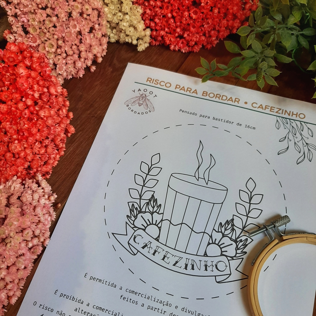 cafezinho - risco para bordar - coleção brazil starter pack