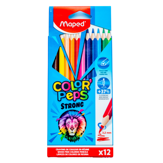 Lápices De Colores Maped Peps Strong X 12 Colores Escolares