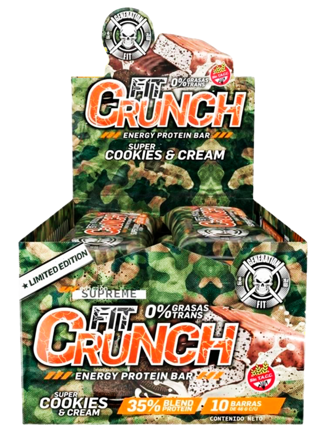 FIT CRUNCH ENERGY PROTEIN BAR - COOKIES AND CREAM