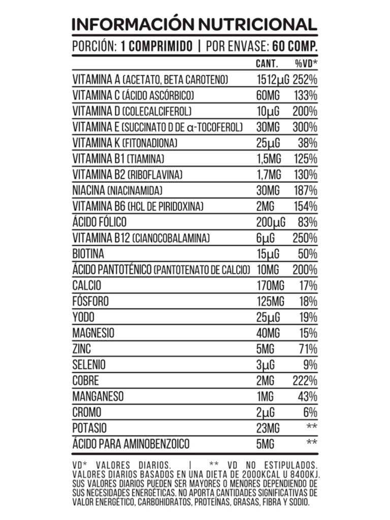 MULTIVITAMIN 60 CAPLETS - ALL IN ONE FORMULA