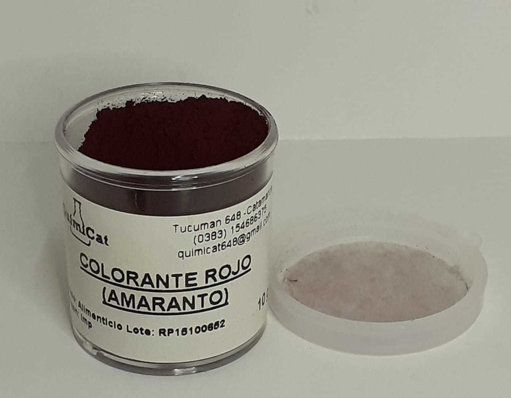 COLORANTE ALIM ROJO AMARANTO X 10 G - QuimiCat